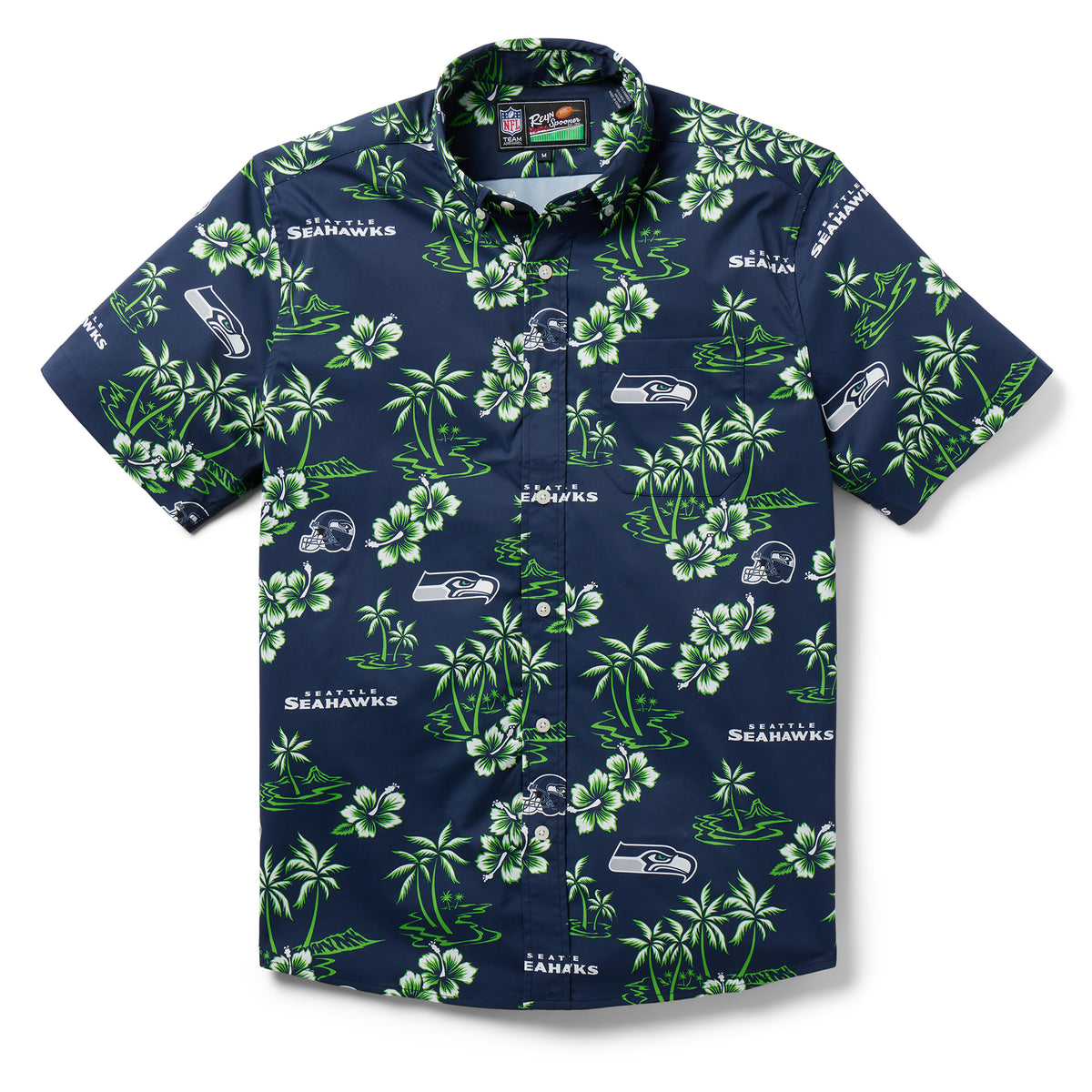 SEATTLE SEAHAWKS KEKAI PERFORMANCE BUTTON FRONT / Performance Fabric – Reyn Spooner